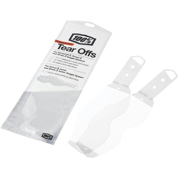 100 Percent Accuri 2/Racecraft 2/Strata 2 Laminated Goggle Tear-Offs ...