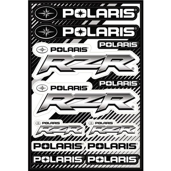 Polaris RZR Logo Sticker Sheet Set | ChapMoto.com