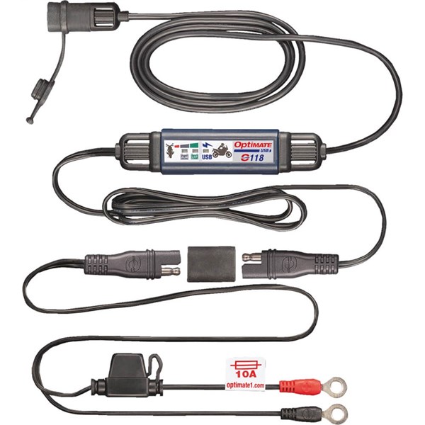 Tecmate Optimate SAE To USB-C Power Cable With Battery Lead | ChapMoto.com