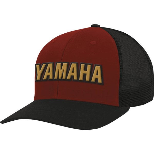 Yamaha Logo Curved Bill Snapback Trucker Hat | ChapMoto.com