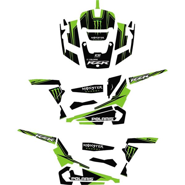 D'COR Visuals Polaris RZR Monster Energy Graphic Kit | ChapMoto.com