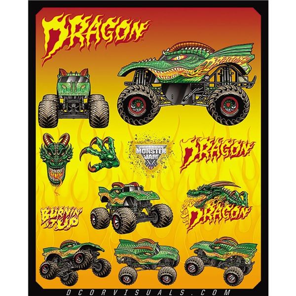 D'COR Visuals Monster Jam Dragon Decal Sheet | ChapMoto.com