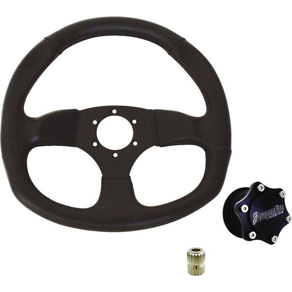 Dragonfire Racing Suede D Quick Release Steering Wheel Kit | ChapMoto.com